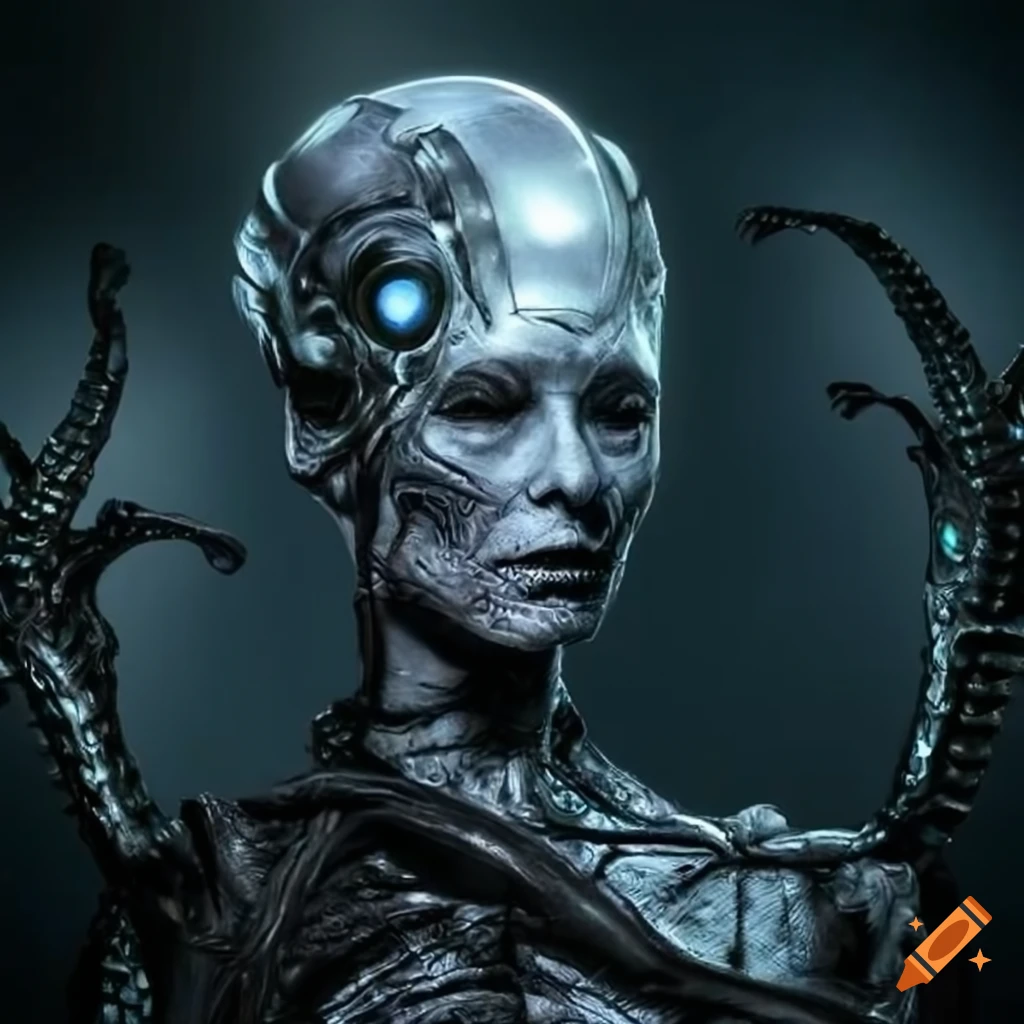 Borg Queen fused with Alien Xenomorph Queen on a gothic Necromonger ...
