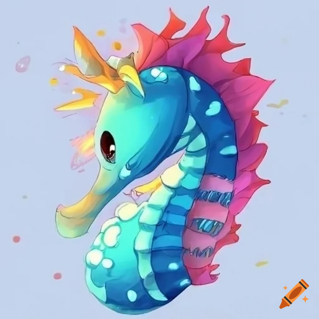 Anime chibi seahorse on Craiyon