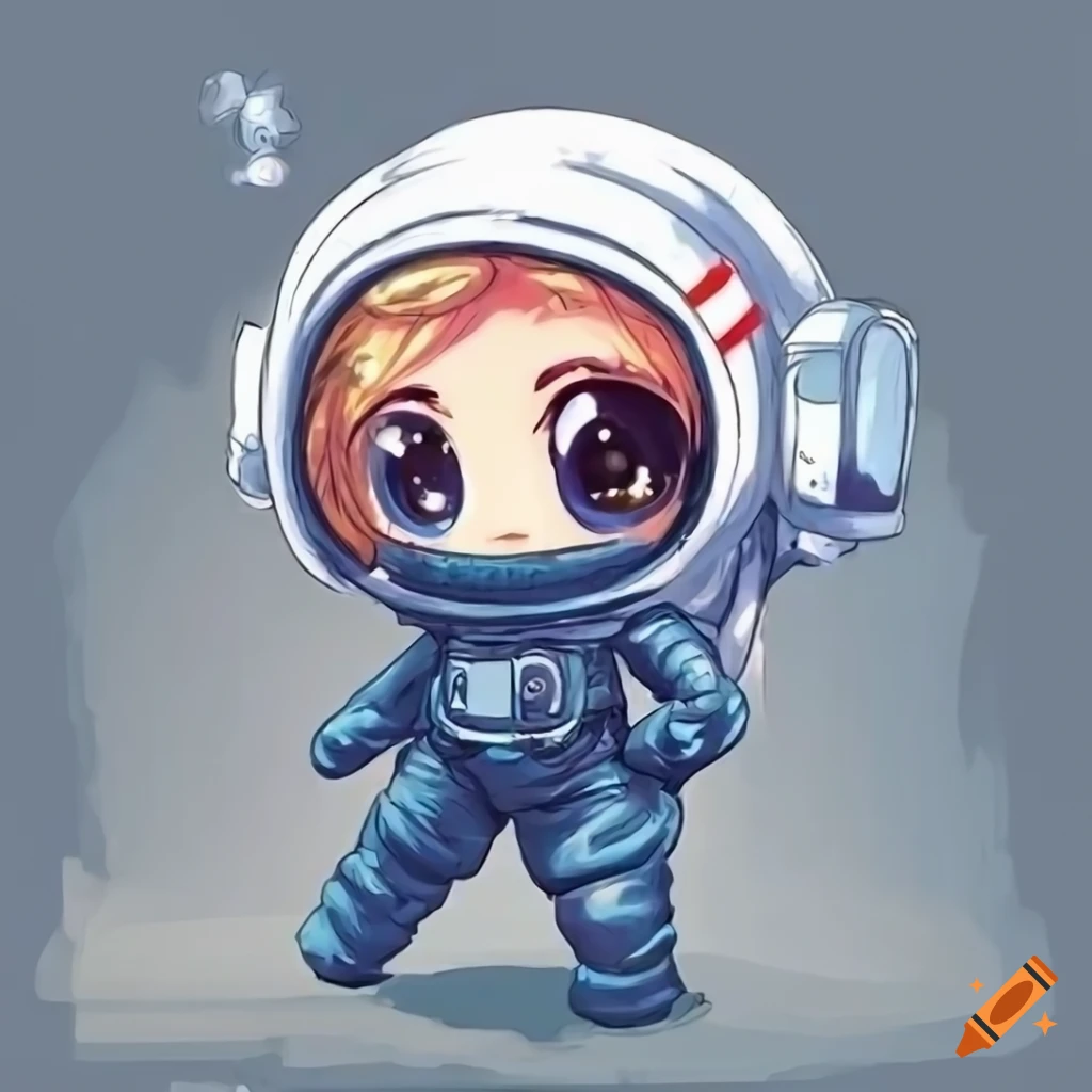 Anime Chibi female astronaut on Craiyon