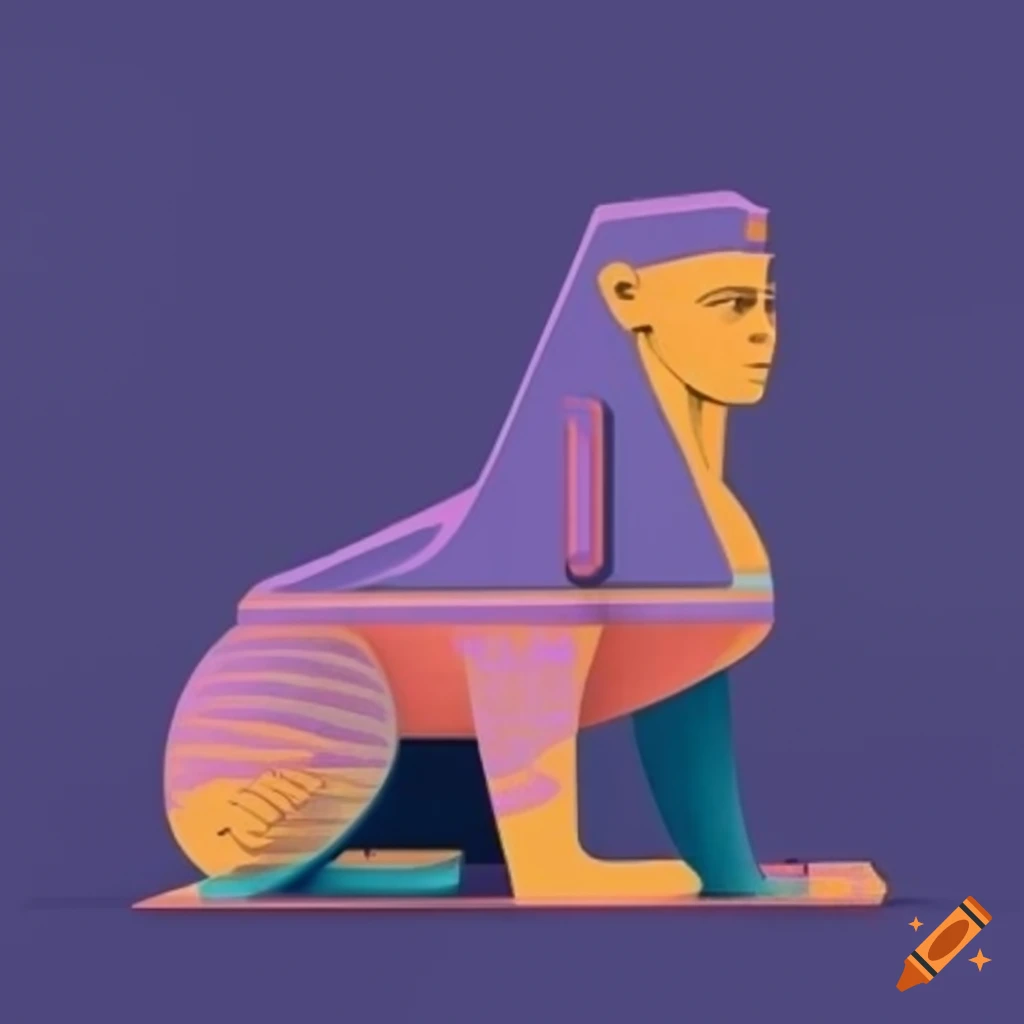Minimalistic art deco sphinx design on Craiyon
