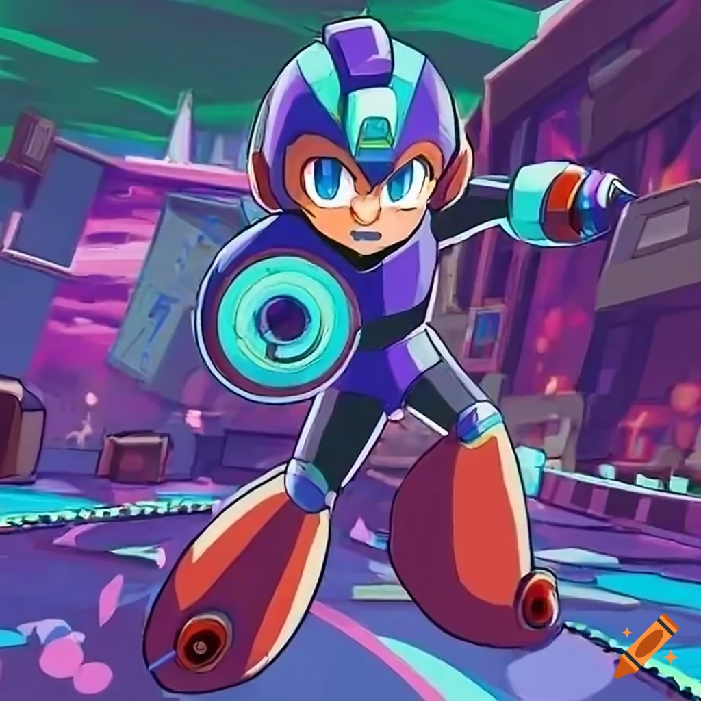 Mega man reloaded scene from 30xx on Craiyon