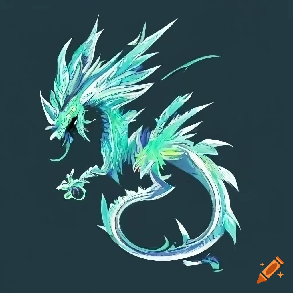 Fantastical dragon with feather mane in various art styles on Craiyon
