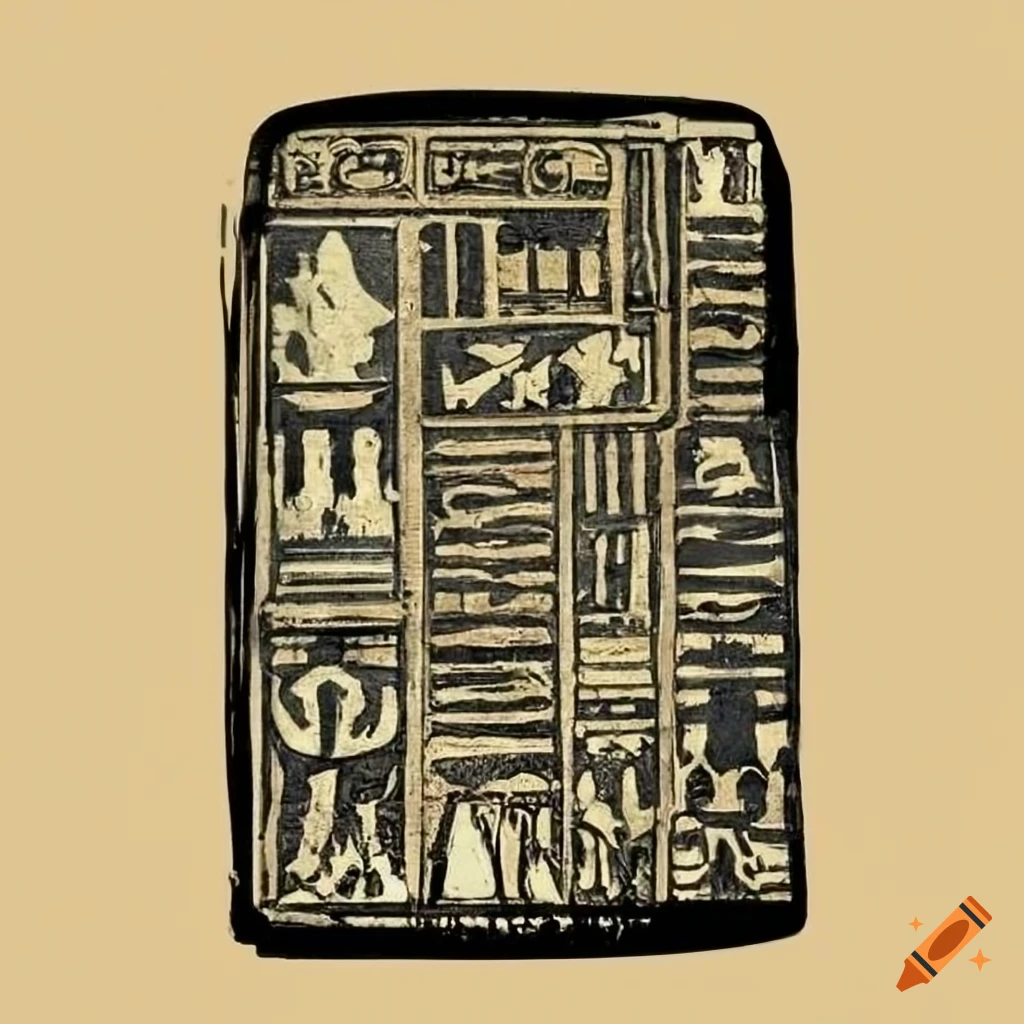 Retro color palette with hieroglyph elements on Craiyon