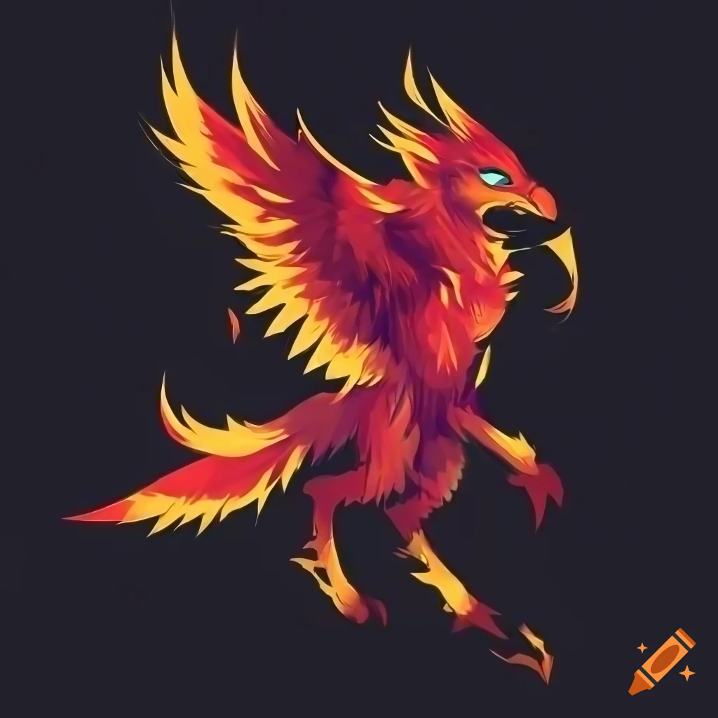Fantastical ancient falcon fox phoenix hybrid in anime and comic book ...