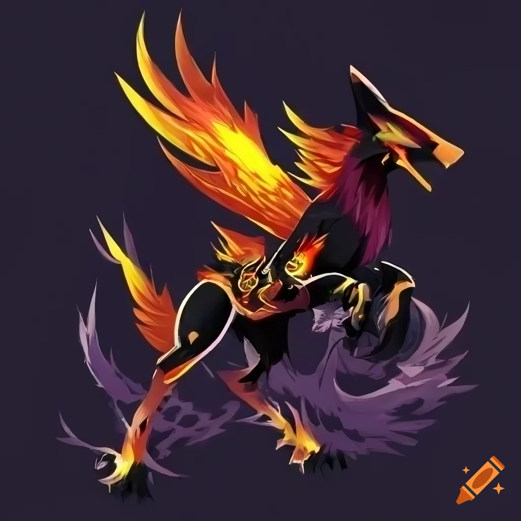 Heavily-stylised Falcon Fox Phoenix Hybrid in anime and comic book art ...