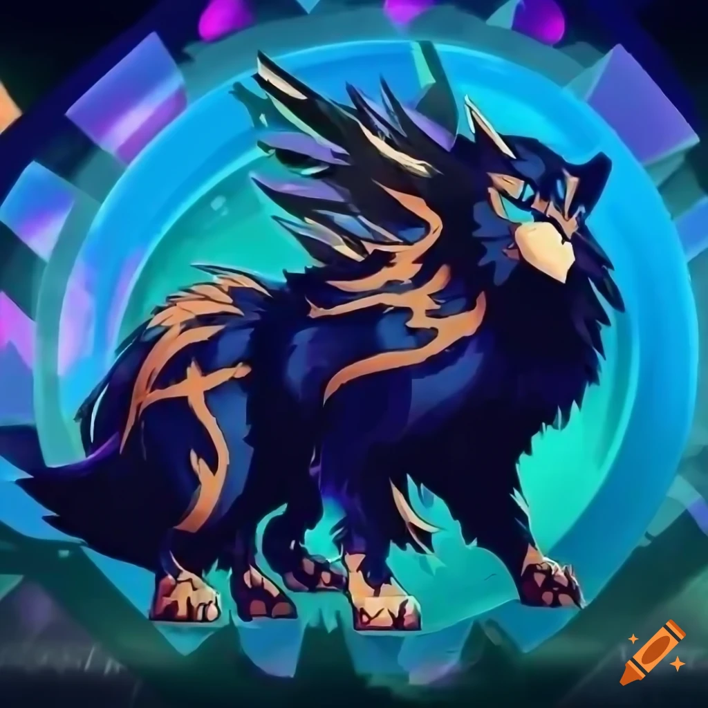 Fantastical astral polar bear wolf hybrid in anime style on Craiyon