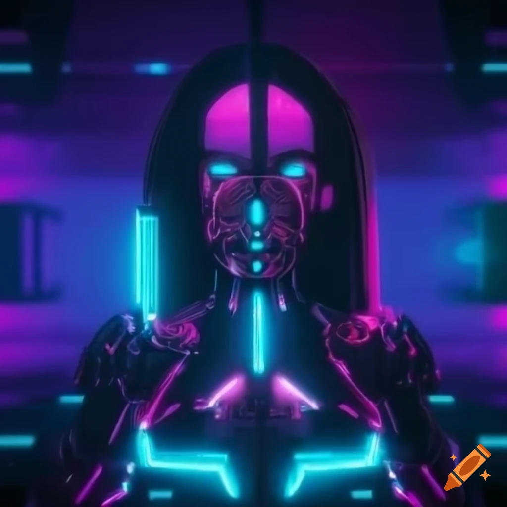 Finest 4k synthwave cyborg creation on Craiyon