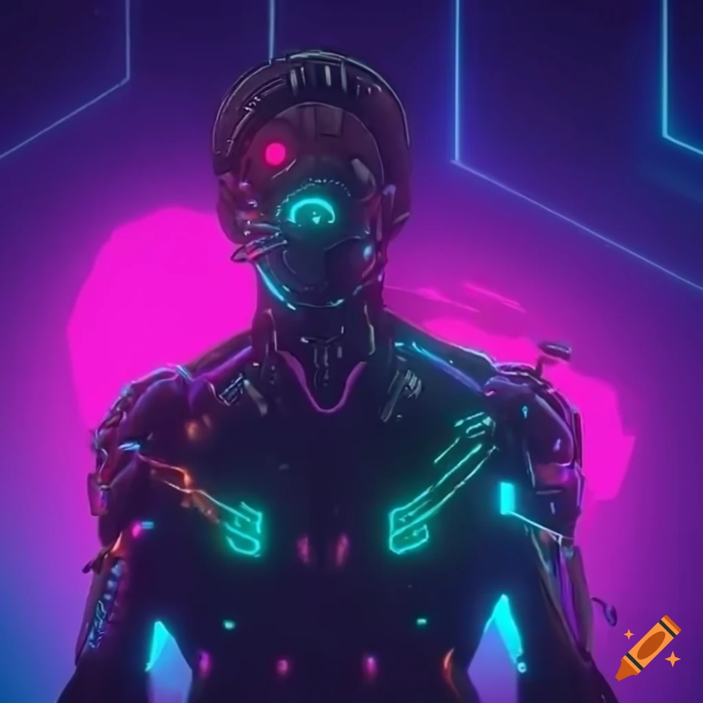 Finest 4k synthwave cyborg creation on Craiyon