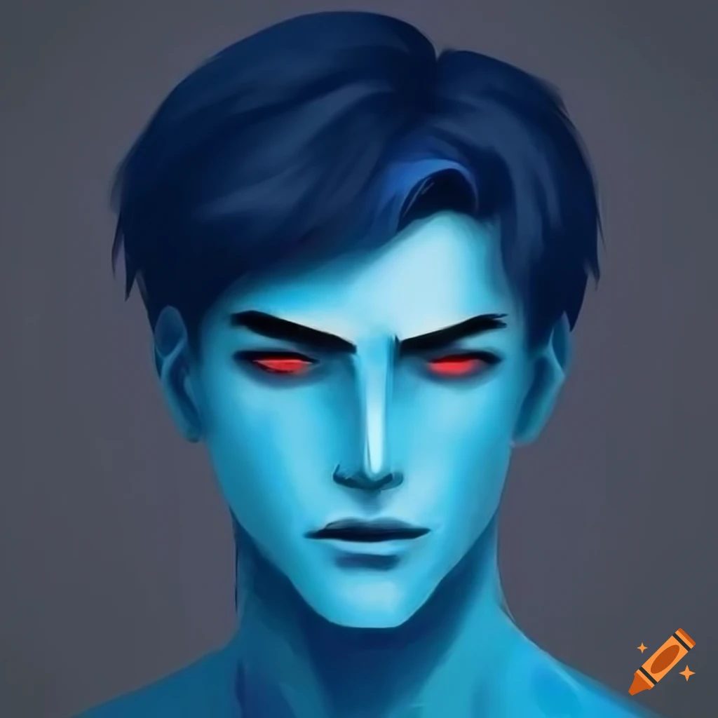 Young elegant male ghost with captivating gaze in digital art on Craiyon