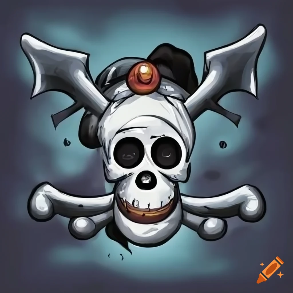 Jolly Roger with anchor in anime style on Craiyon