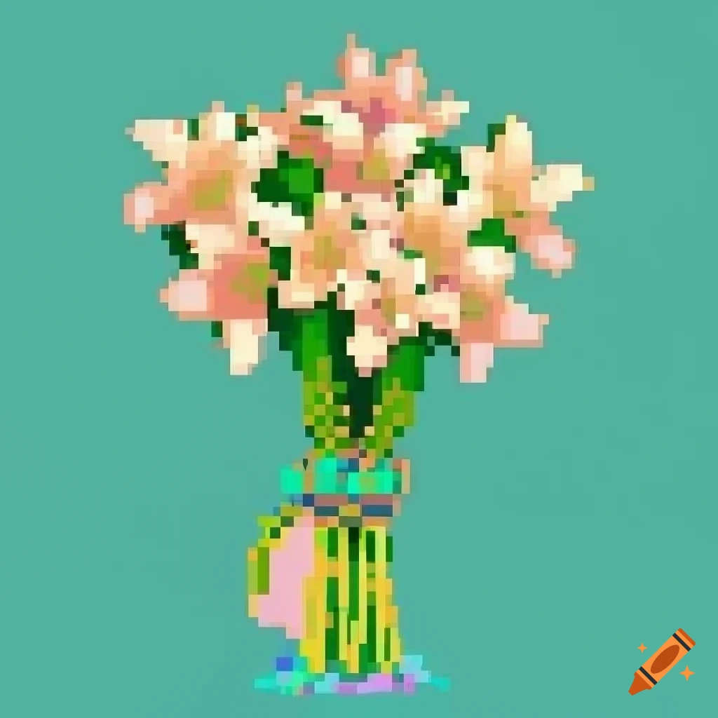 Easter lilies in pixel art style on Craiyon