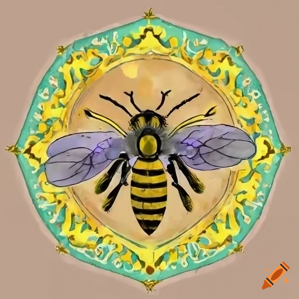 Bees in art deco retro aesthetic style on Craiyon