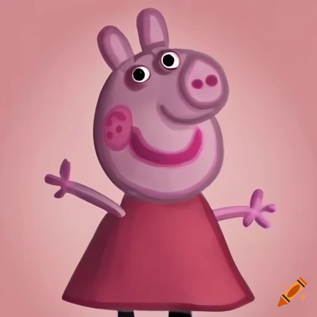 Peppa pig reimagined as a human girl on Craiyon