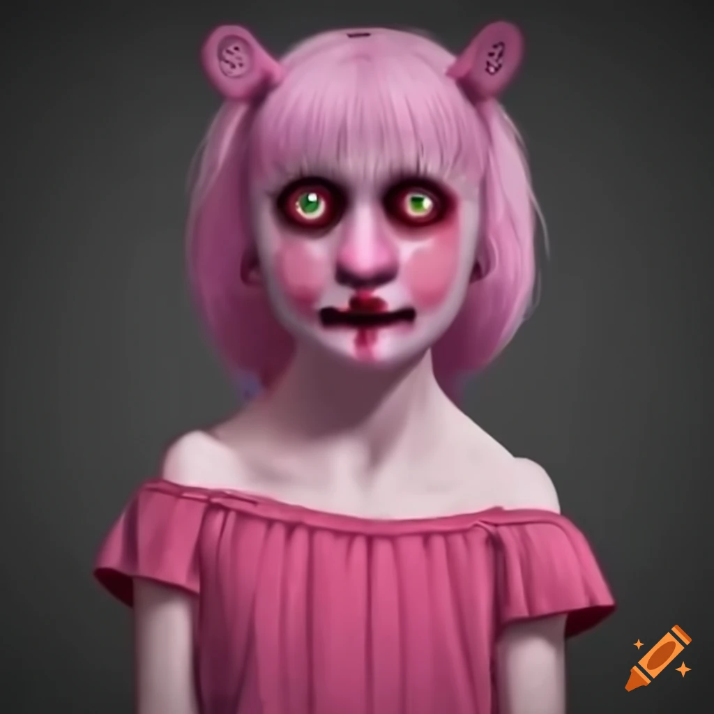 Creepy human-like version of peppa pig in ultra high definition realism ...