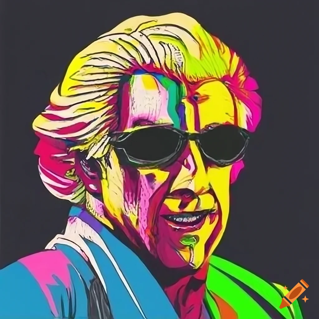 2.5D pop art portrait of Nature Boy Ric Flair in red and yellow with ...