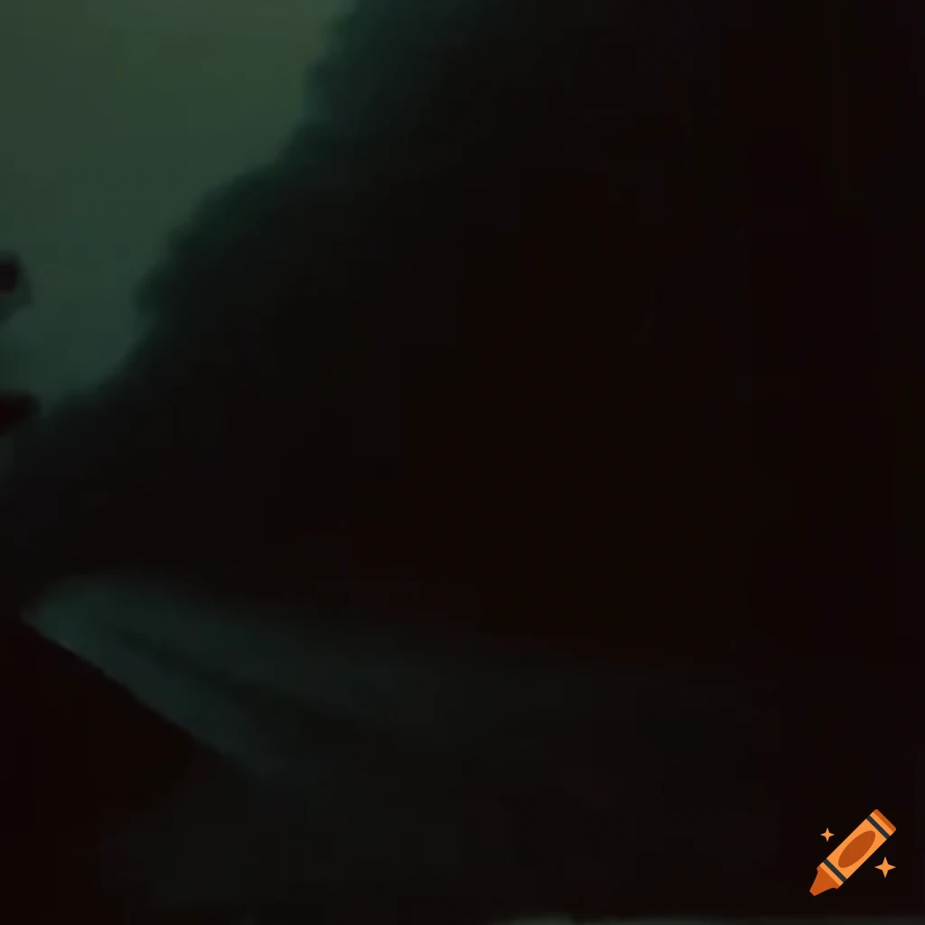 Grainy vhs image of a dark storm front in japan from 1990 on Craiyon