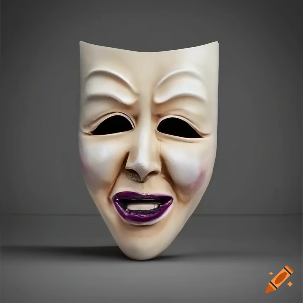 Theater mask with expressive features on Craiyon