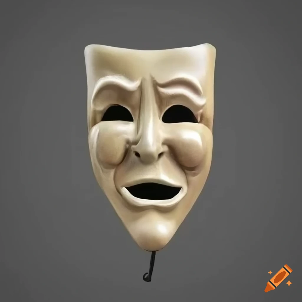 Theater mask with cheerful and expressive features on Craiyon