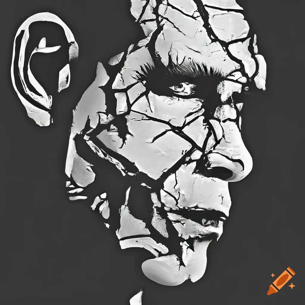 Intricate 2.5d pop art portrait of sting in high contrast black and white on Craiyon