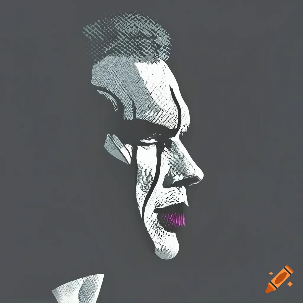 Intricate film grain pop art portrait of sting in profile on Craiyon