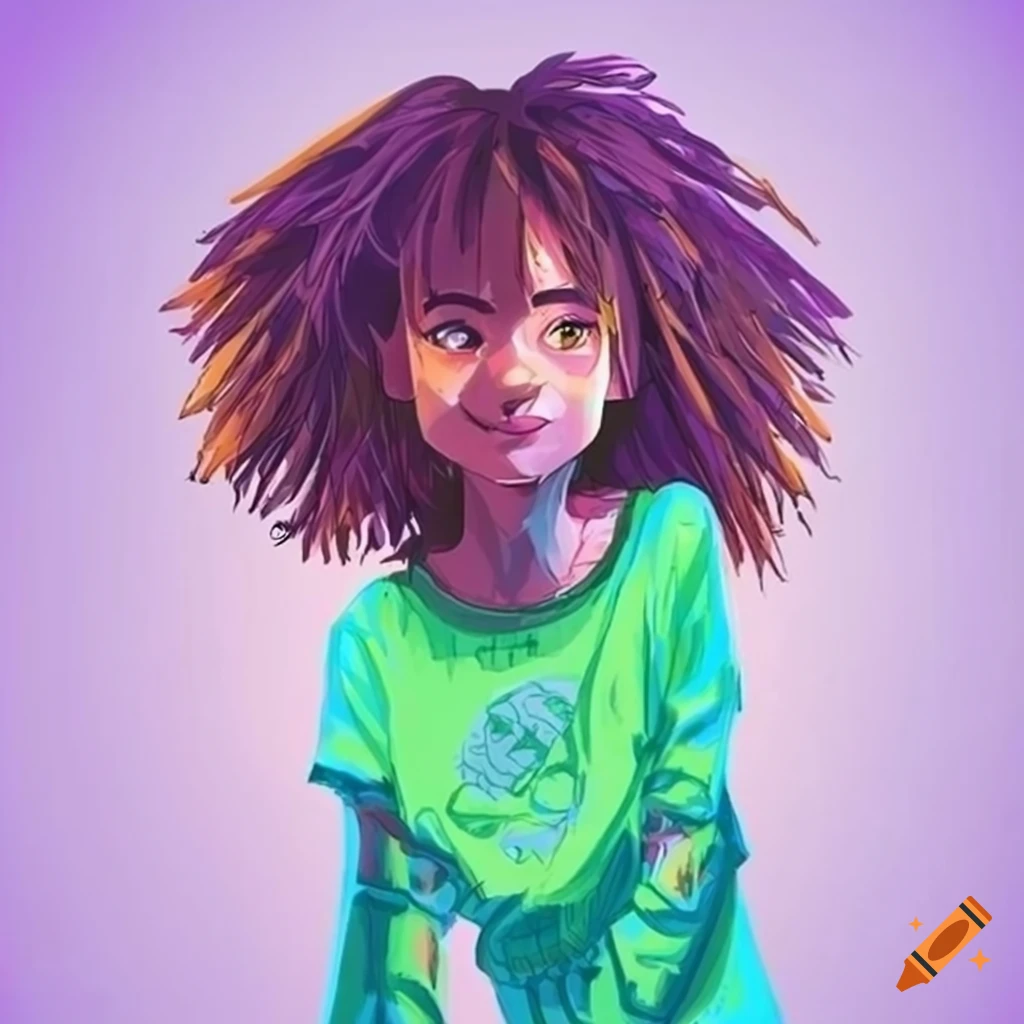 Energetic and outgoing character design surrounded by vibrant colors on ...