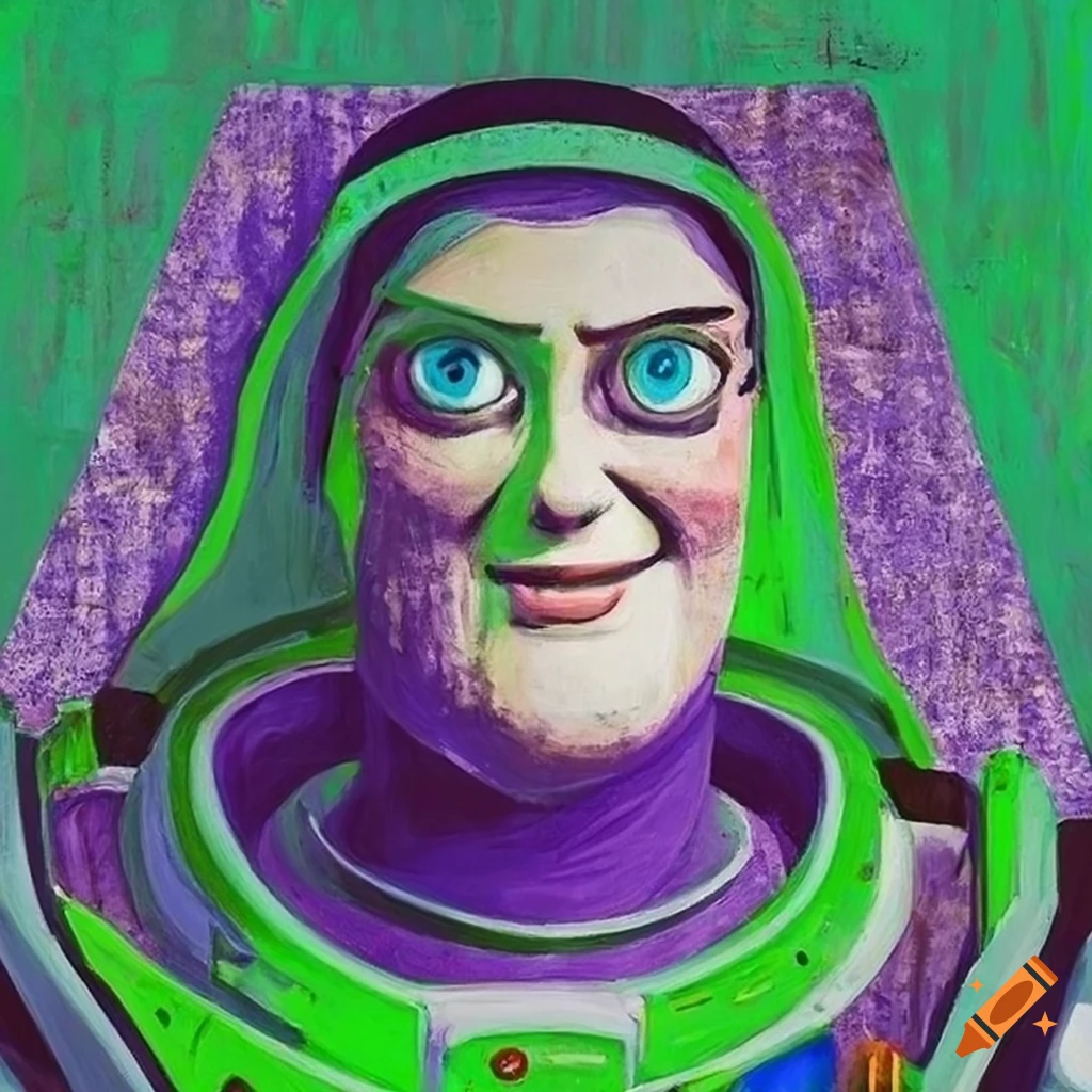 Textured pop art portrait of buzz lightyear as the virgin mary in ...