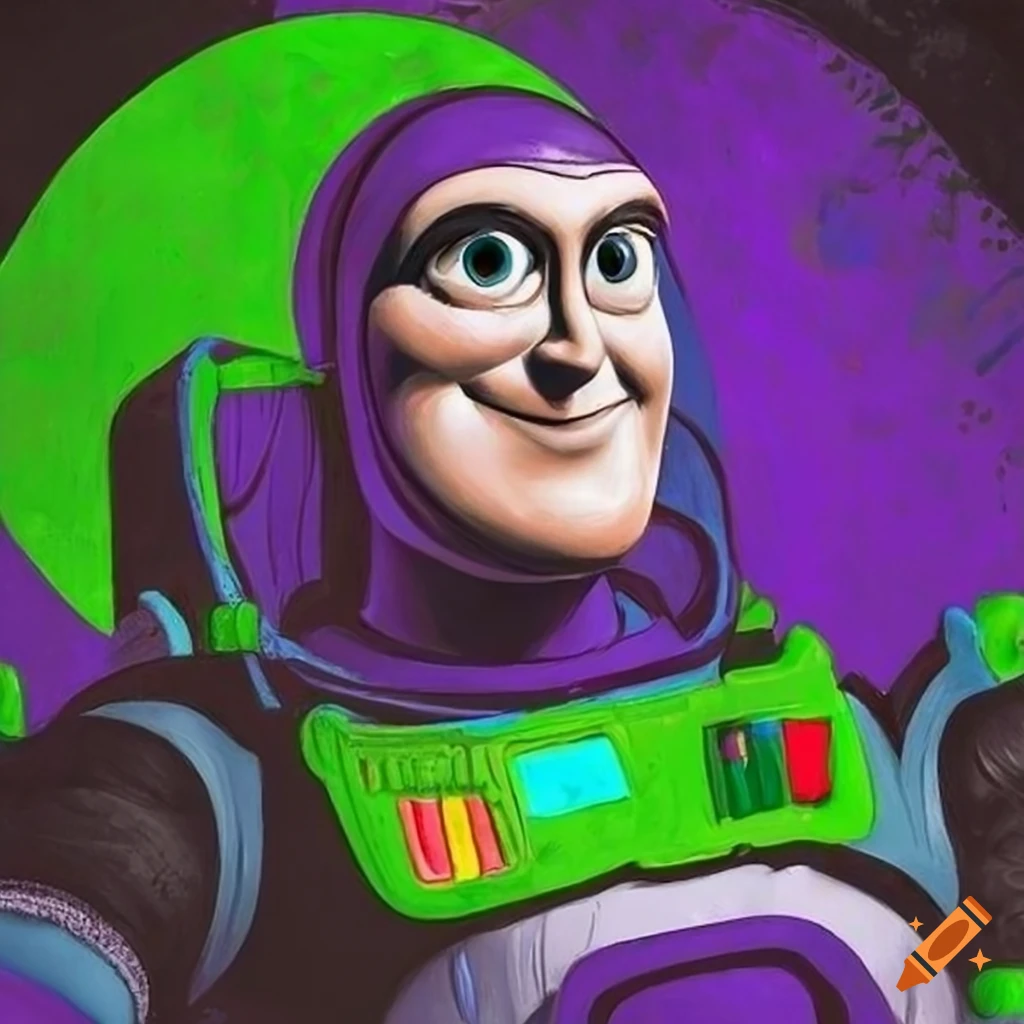 Pop art portrait of Buzz Lightyear as Virgin Mary in Beksinski style on ...