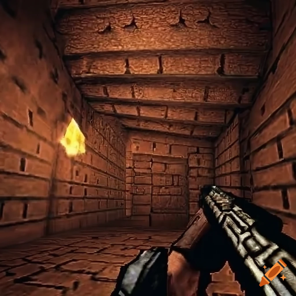 DOS FPS game - Quake: The Fight for Justice (1991) on Craiyon
