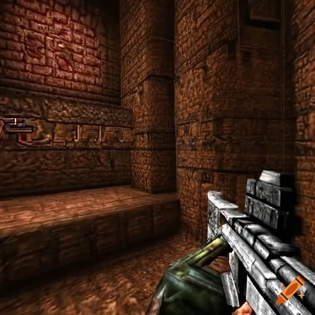 DOS FPS game - Quake: The Fight for Justice (1991) on Craiyon