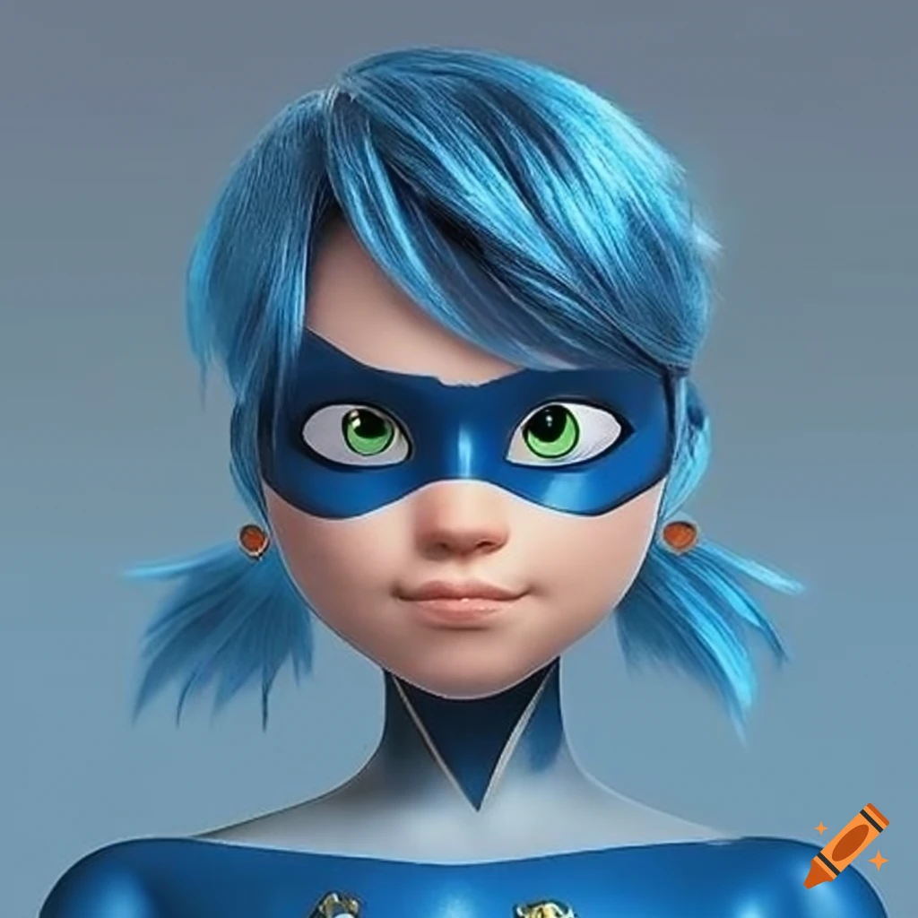 Miraculous style seal superhero in light blue on Craiyon