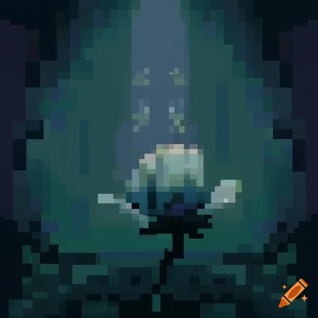 Dark and mysteriously alluring 16-bit pixel art flower on Craiyon
