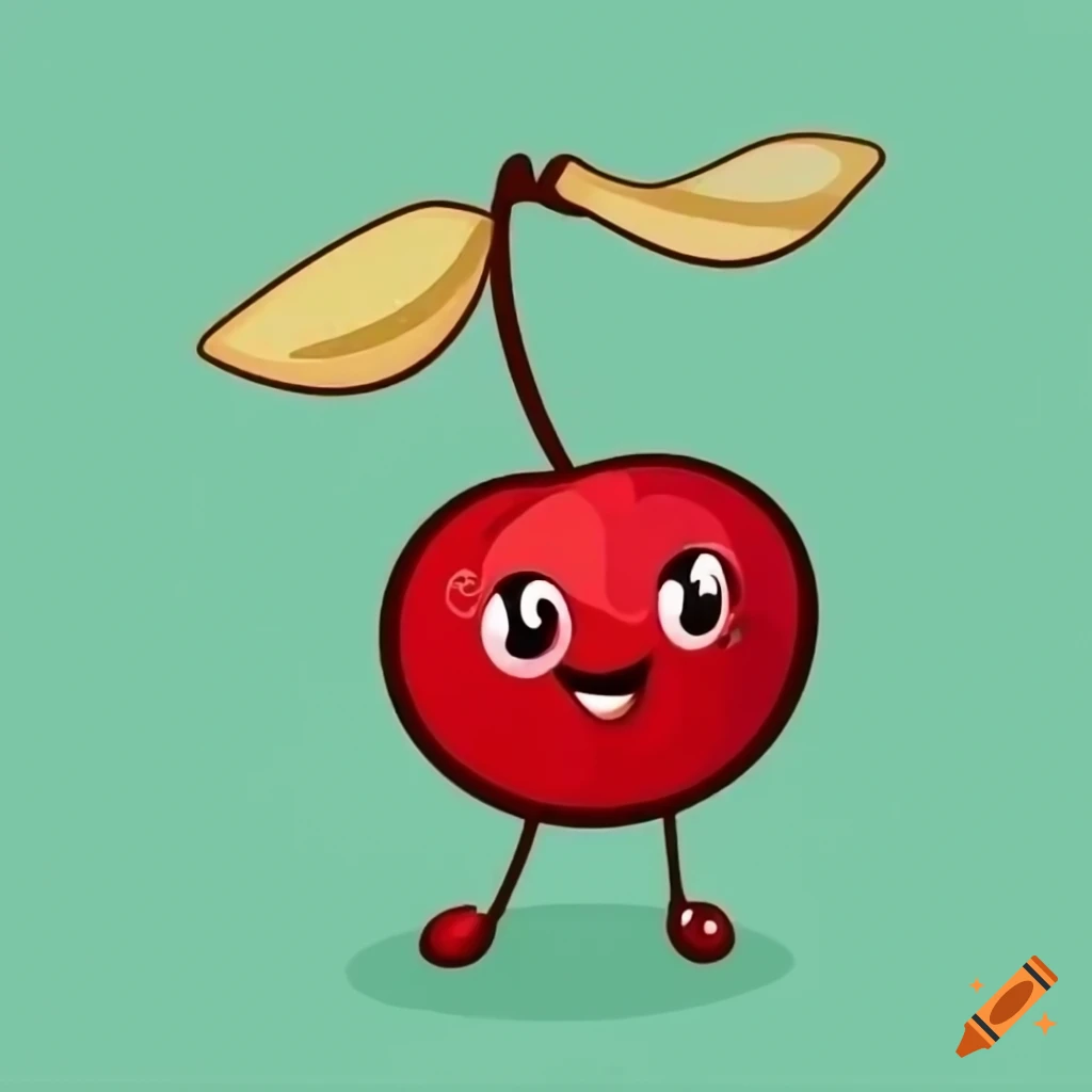 Cute and simple cherry character suitable for children's cartoons on ...