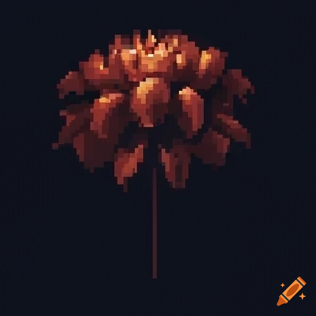 Hauntingly beautiful 16 bit pixel art of a dark, alluring flower on Craiyon