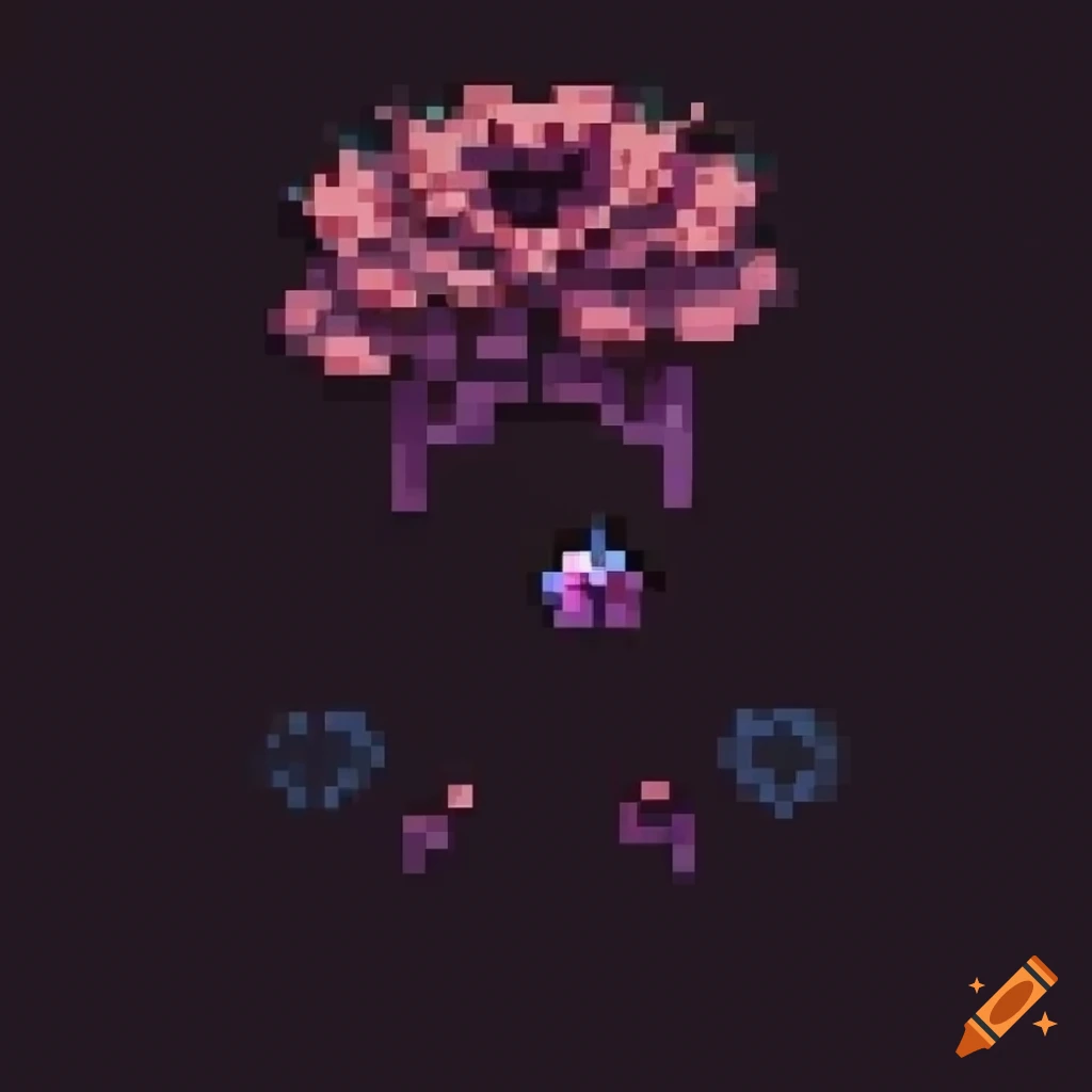 Dark and mysteriously alluring 16-bit pixel art flower on Craiyon