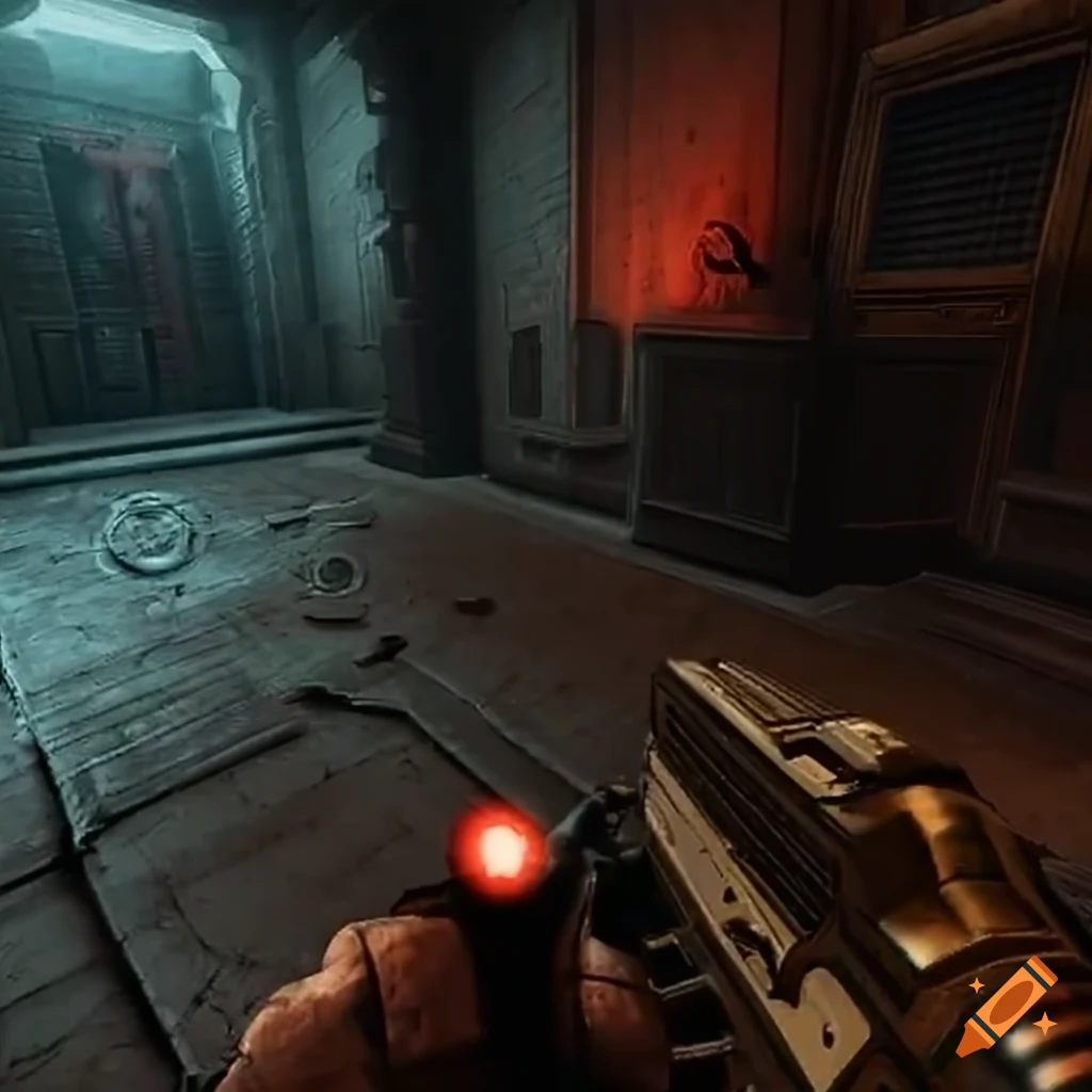 Retro fps game doom 2 ace engine on Craiyon