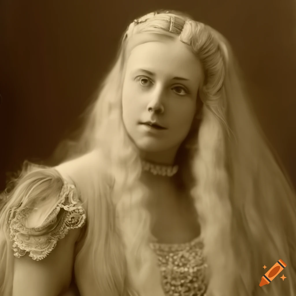 Beautiful blonde princess in a garden in 19th century britain on Craiyon