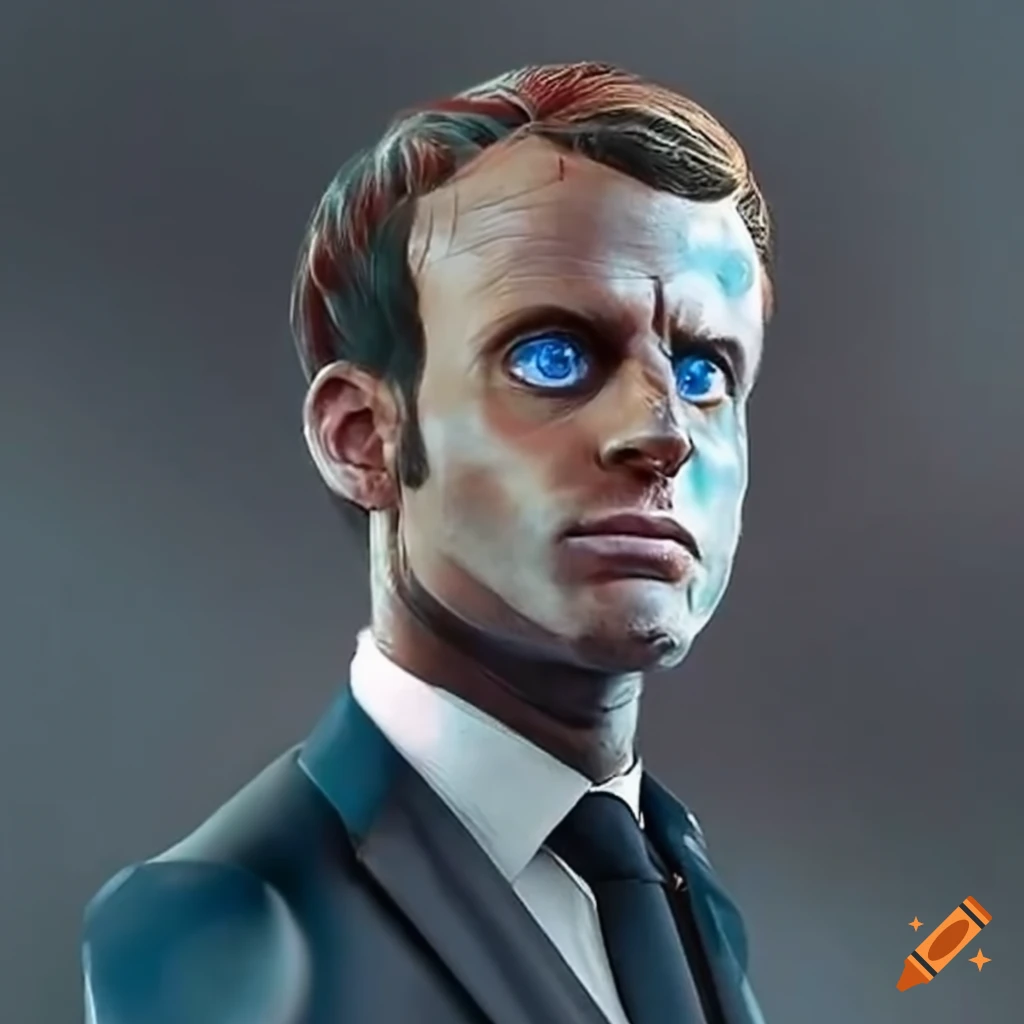 French president emmanuel macron hybrid cyborg with president donald ...