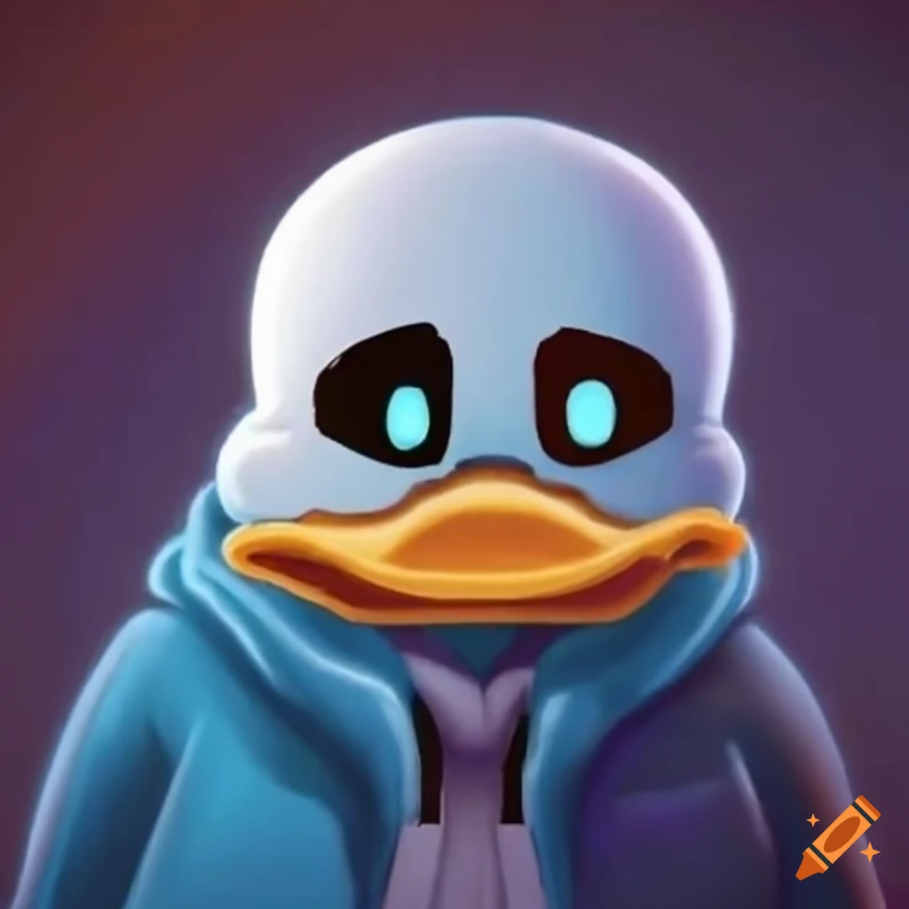 Donald duck merging with sans character from undertale on Craiyon