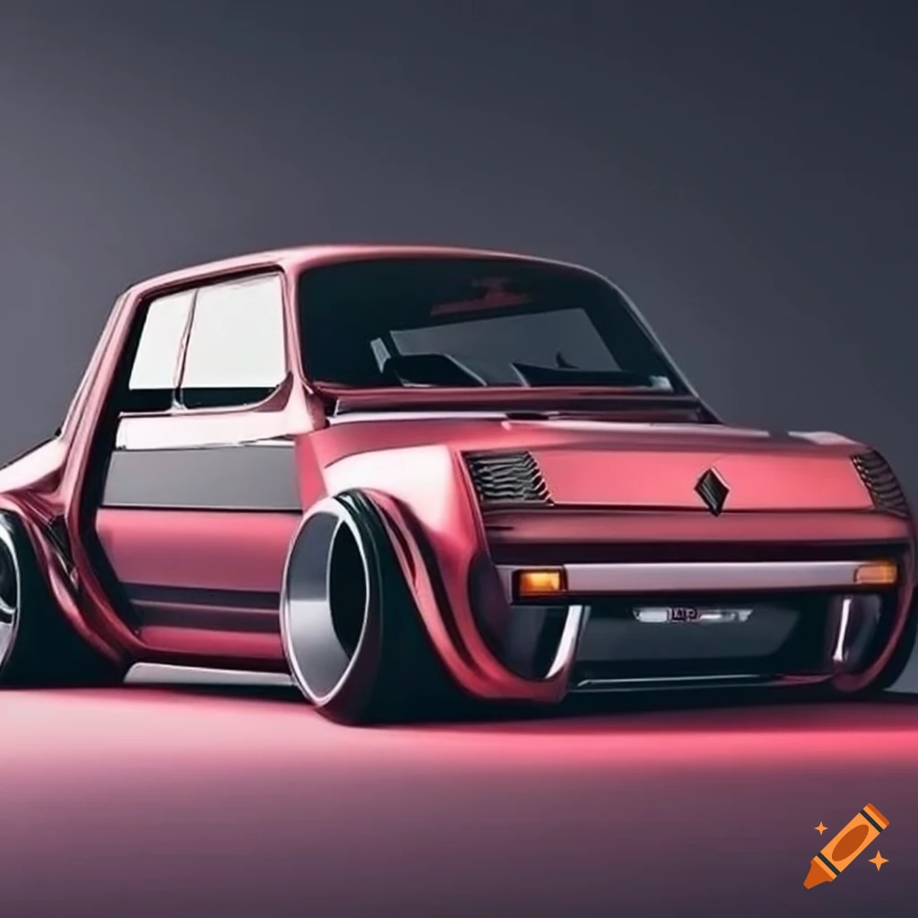 Retro-futuristic vintage Renault 5 with widebody customization on Craiyon