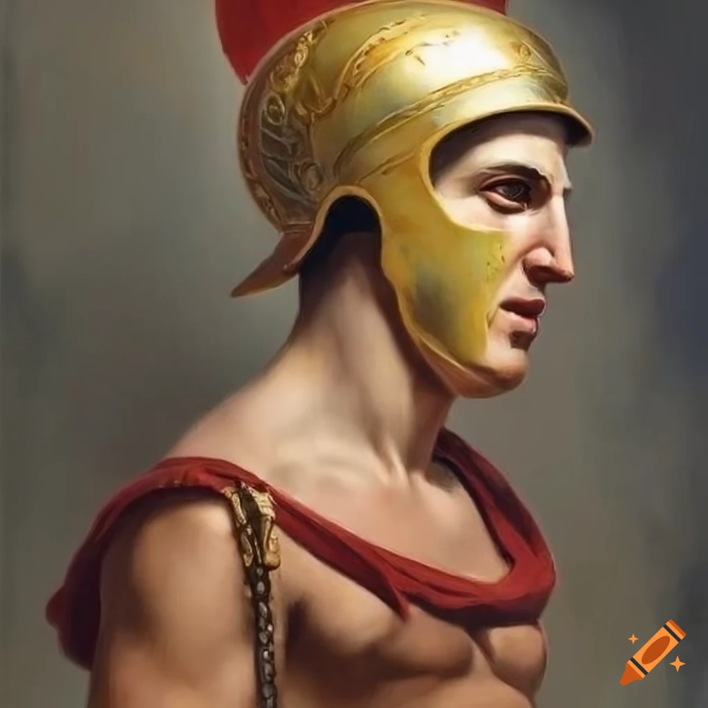 Classical Greek painting of a Greek soldier on Craiyon