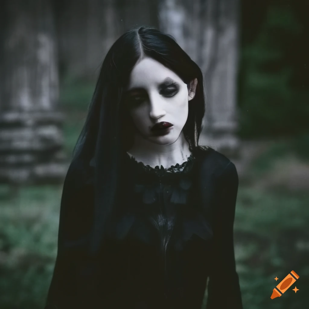 Gothic portrait in 35mm style on Craiyon