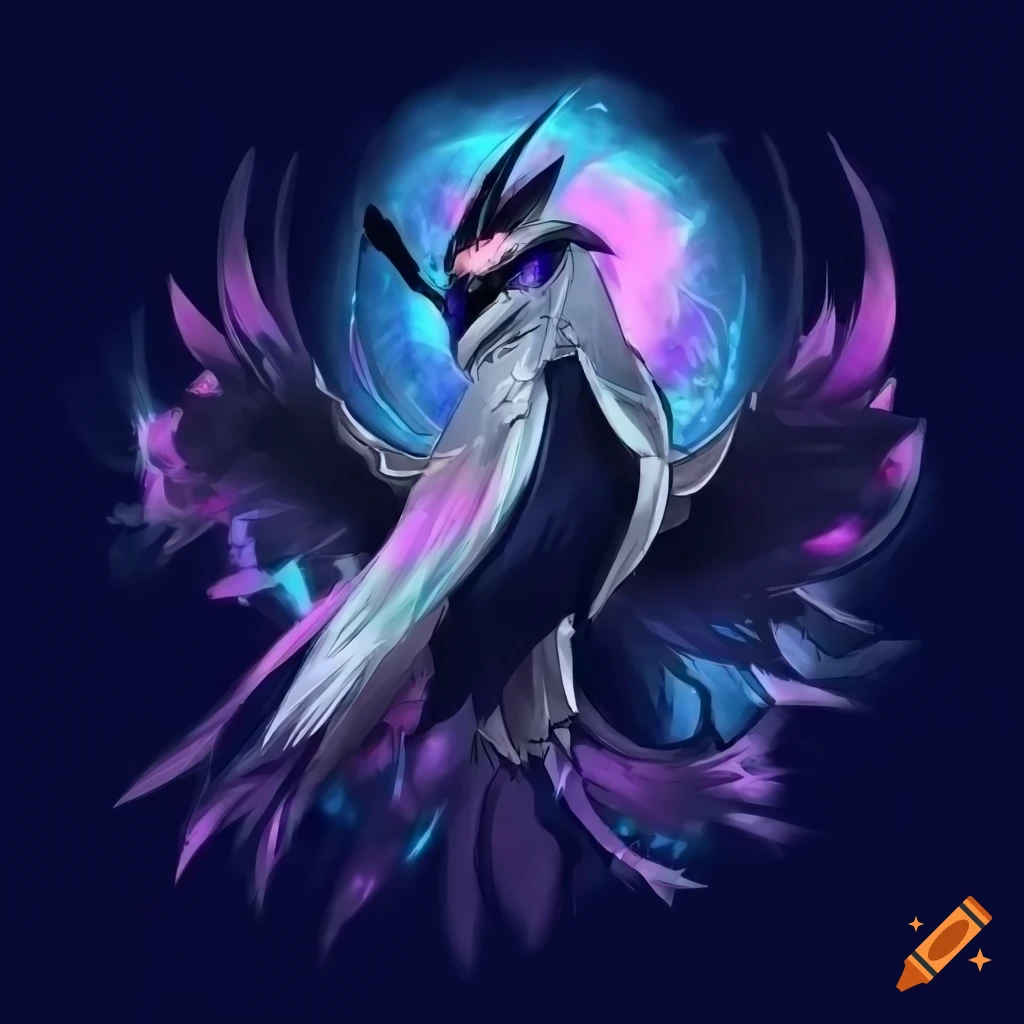 Fantastical astral-themed raven tyto owl hybrid heavenly demon ...
