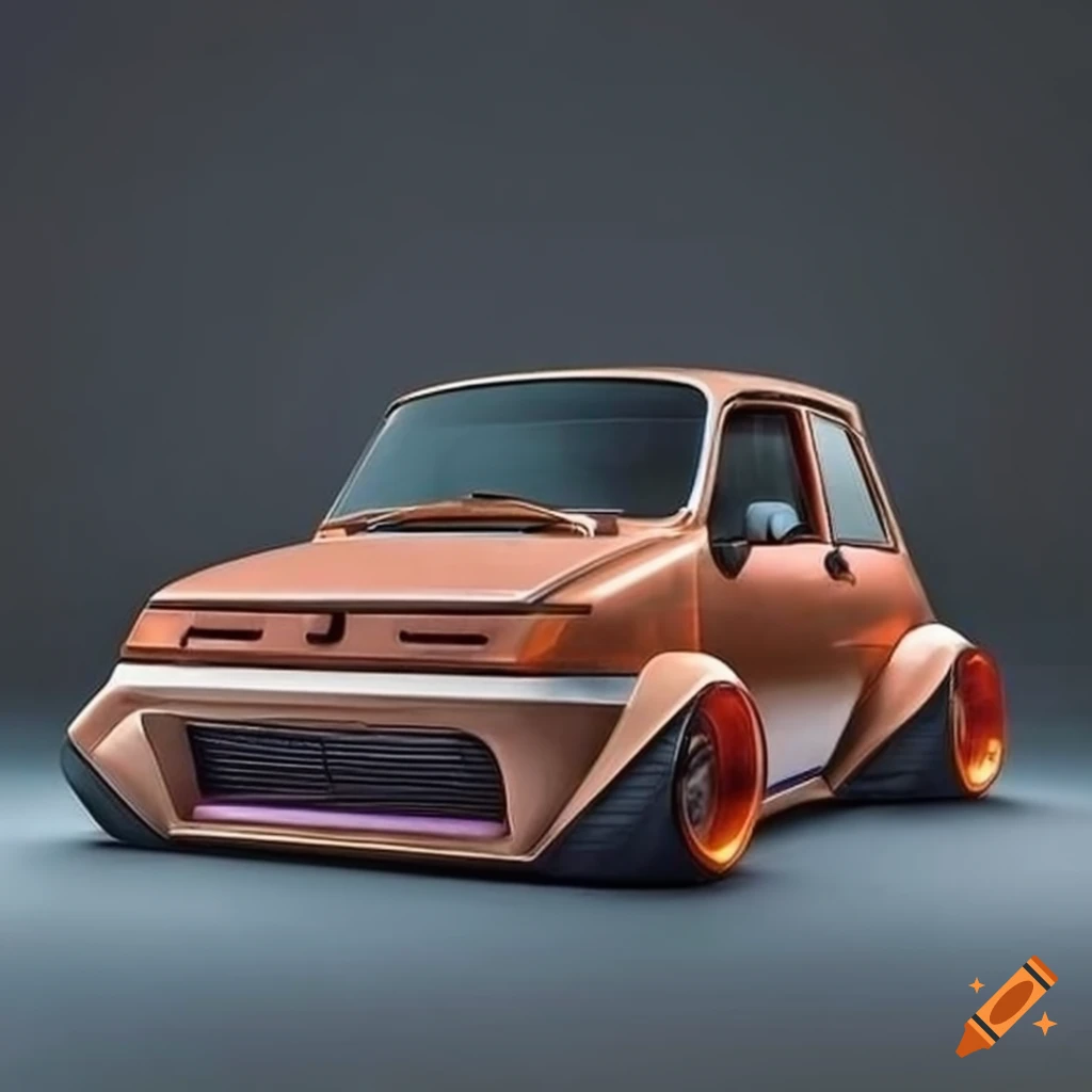 Retro-futuristic vintage renault 5 with widebody customization on Craiyon