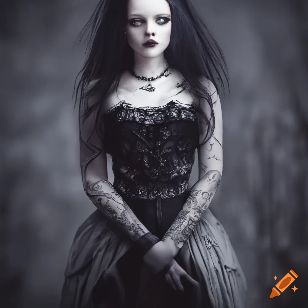 Gothic portrait in 35mm style on Craiyon