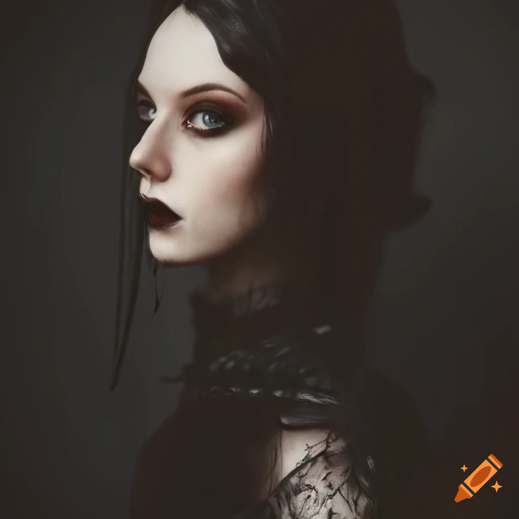 Gothic portrait in 35mm style on Craiyon