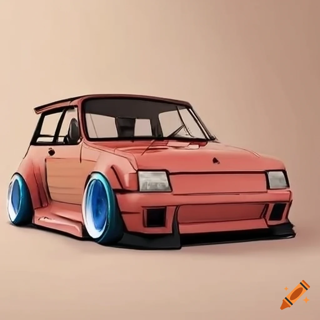 Renault 5 with rwb body kit on Craiyon