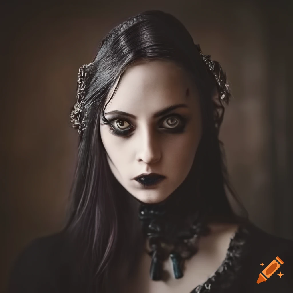 Gothic portrait in 35mm style on Craiyon