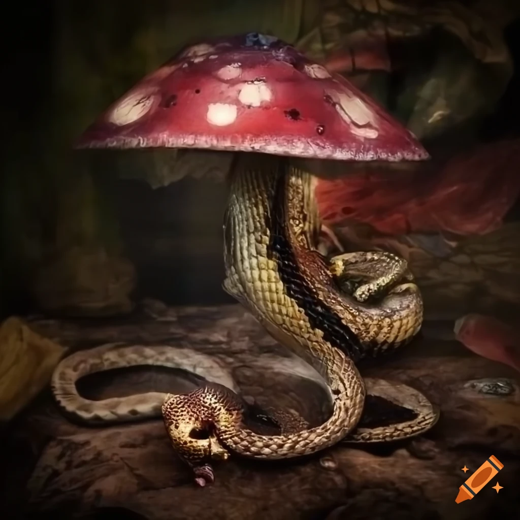 Fantasy vampire mushroom lightning snake in a steampunk setting on Craiyon