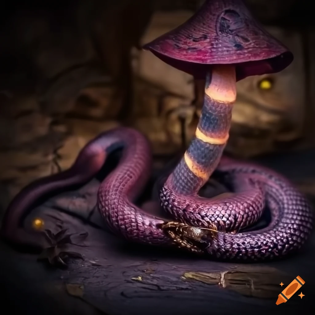 Fantasy vampire mushroom lightning snake in a steampunk setting on Craiyon