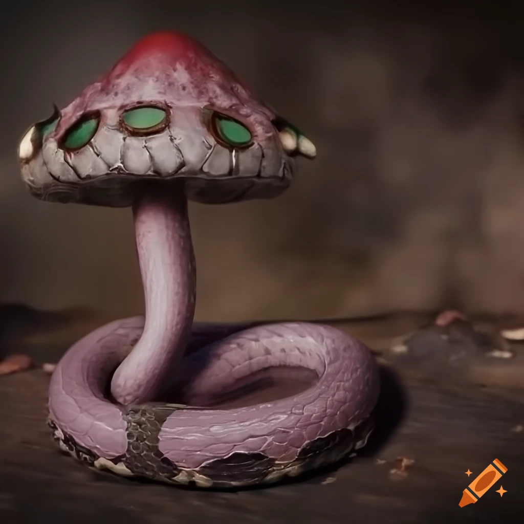 Fantasy vampire mushroom lightning snake in a steampunk setting on Craiyon